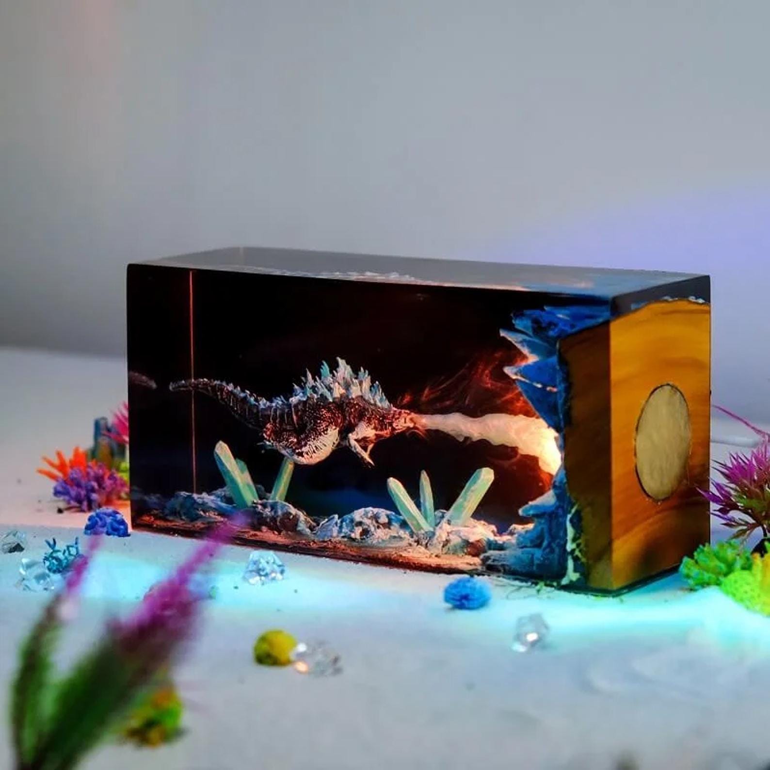 G.ODZ.ILLA Monster Night Light Atomic Breath Resin Lamp God.zilla ...