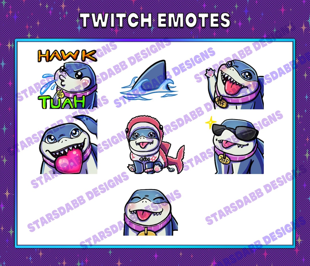 JEFF the Land Shark Marvel Rivals Emotes Set - Shark Emote Cute Shark ...