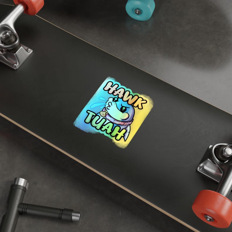 Jeff the Land Shark Spitting "hawk Tuah" Sticker | Holographic Die-cut ...