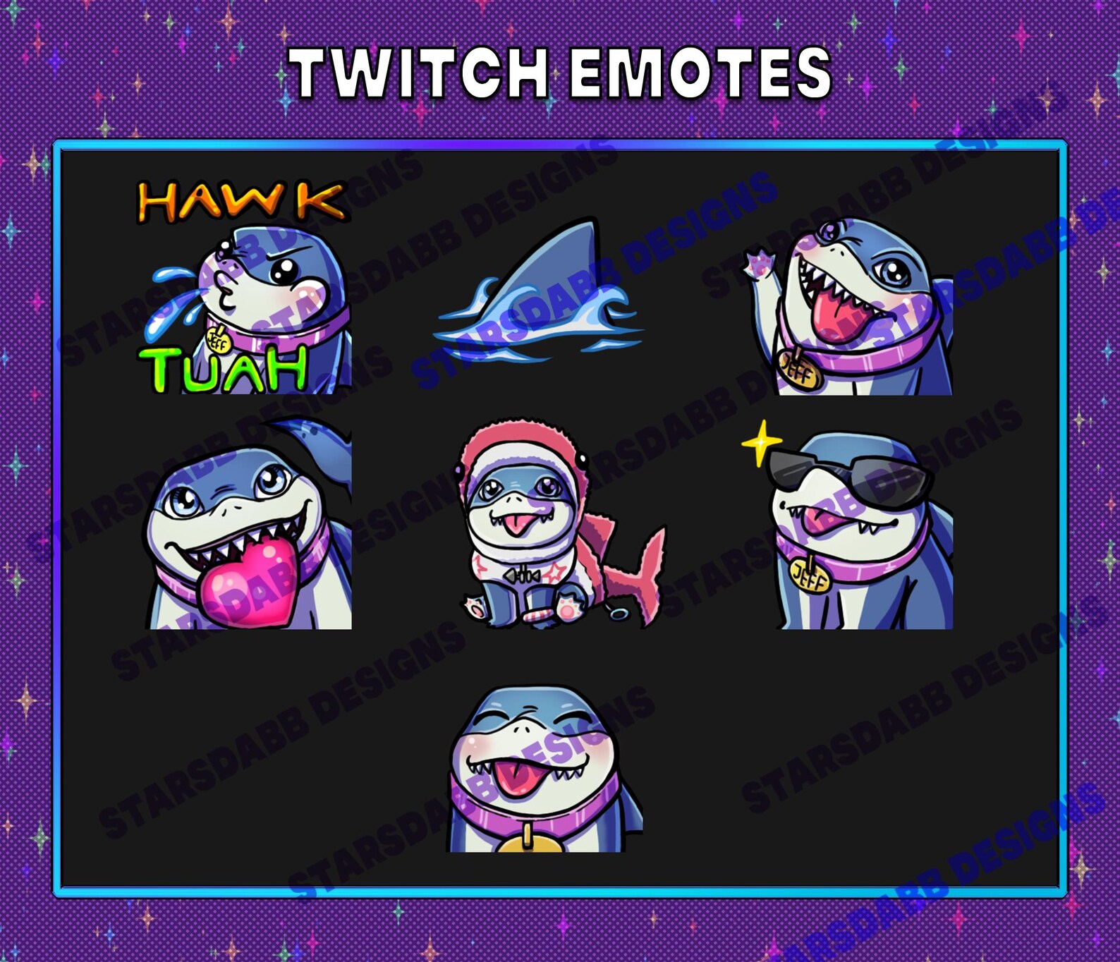 JEFF the Land Shark Marvel Rivals Emotes Set - Shark Emote Cute Shark ...