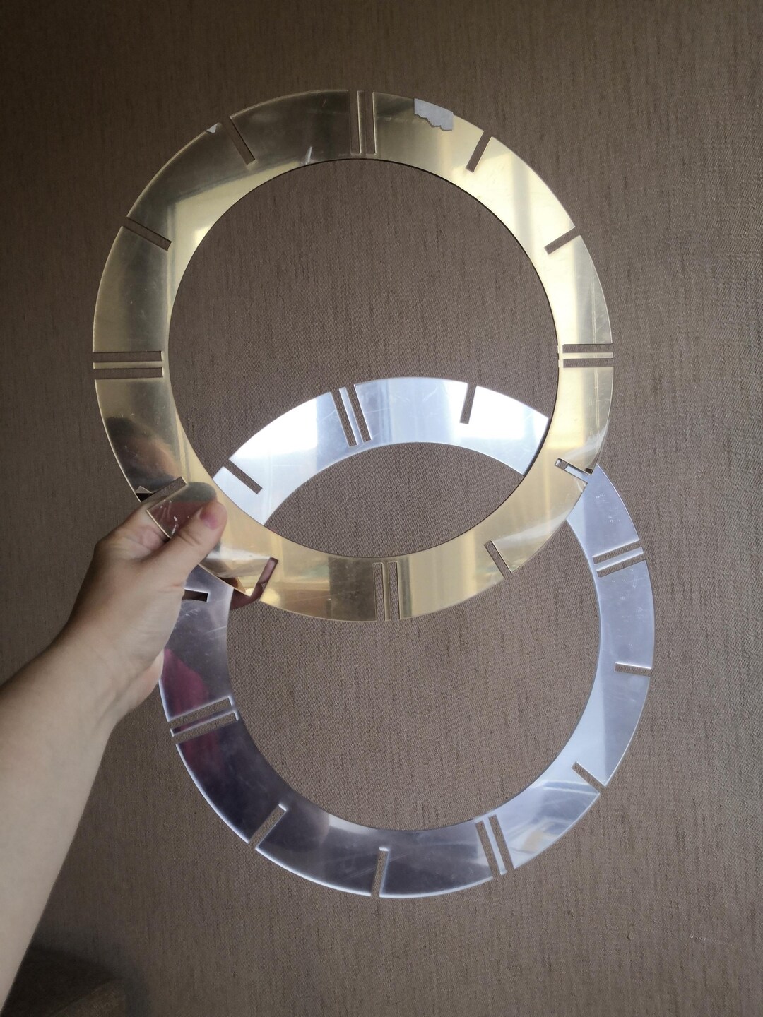 Mirror Acrylic Clock Face 20сm 7.9 Gold/ Silver Non-adhesive, Epoxy ...