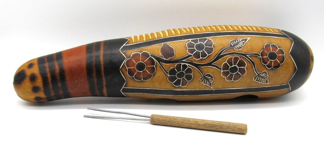 Hand Made Peruvian Carved Gourd Guiro (rasp) - Etsy