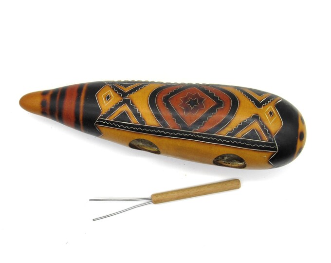 Hand Made Peruvian Carved Gourd Guiro (rasp) - Etsy