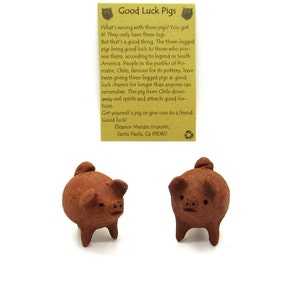 2 Good Luck Three-legged Piggy From Chile - Etsy