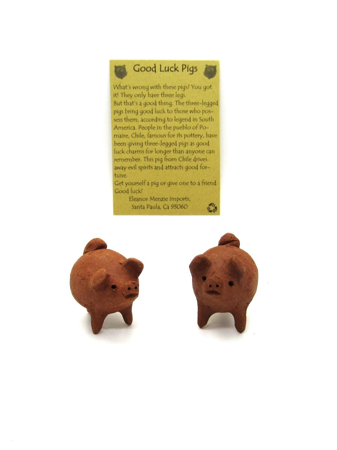 2 Good Luck Three-legged Piggy From Chile - Etsy