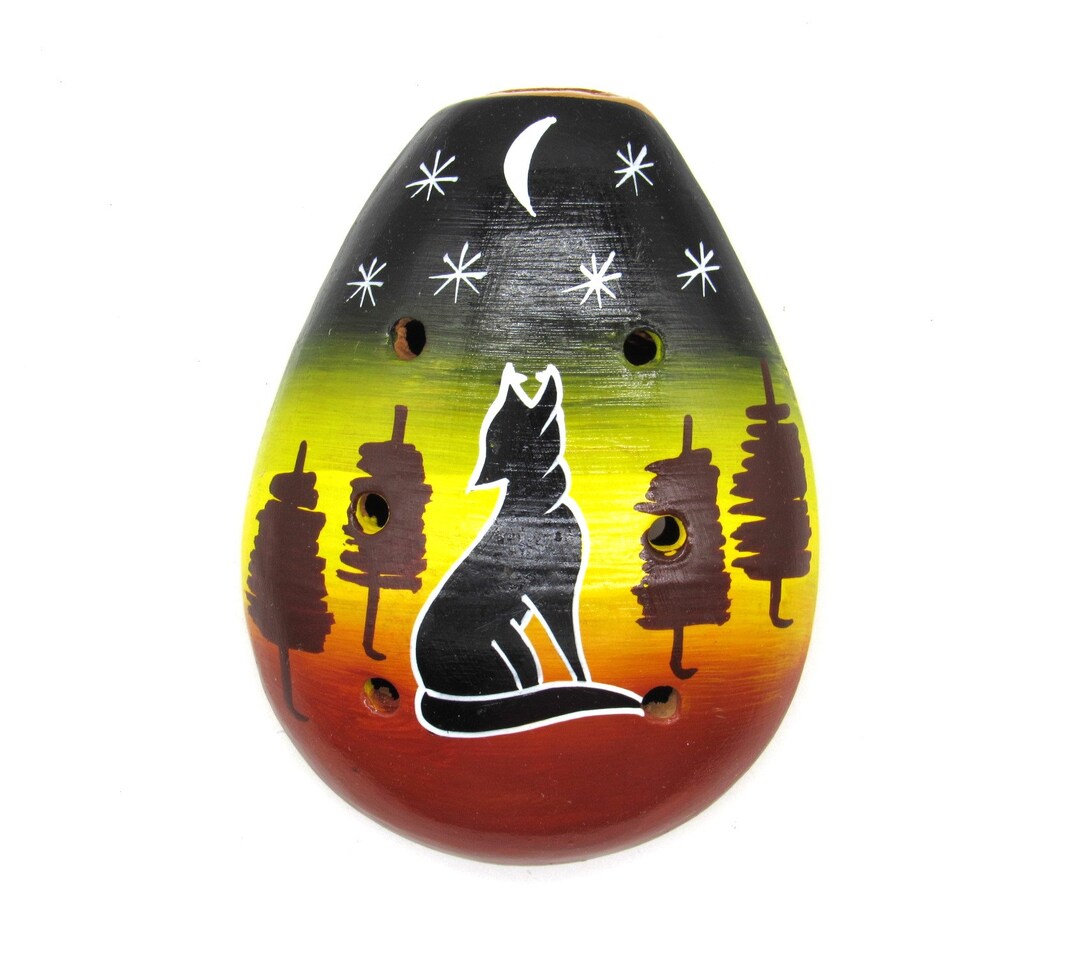 Ocarina (clay Flute) Howling Wolf - Etsy