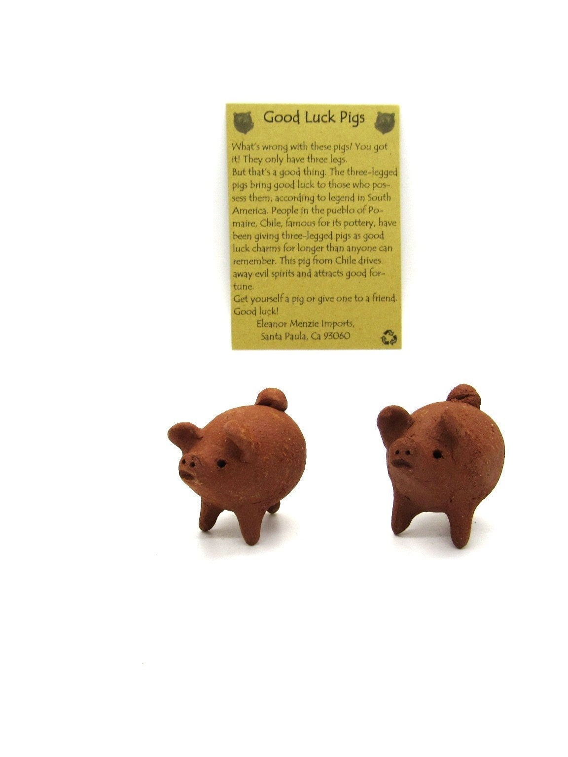 2 Good Luck Three-legged Piggy From Chile - Etsy