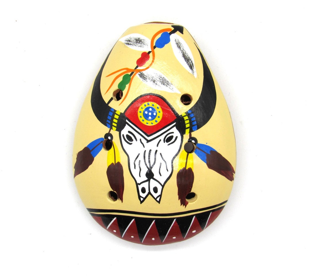 Ocarina (clay Flute) Buffalo Skull - Etsy