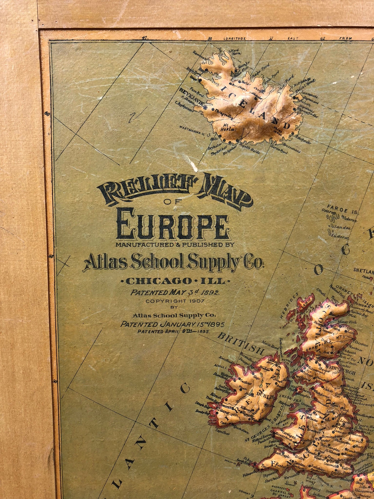 Antique Full Set of Atlas Relief Maps of the World and Each - Etsy