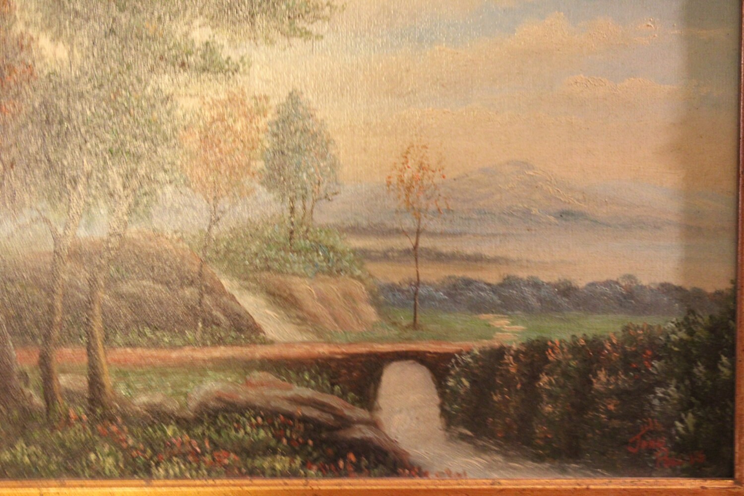 Original Landscape Painting by Listed Artist John Pollins (amer. 20th C ...