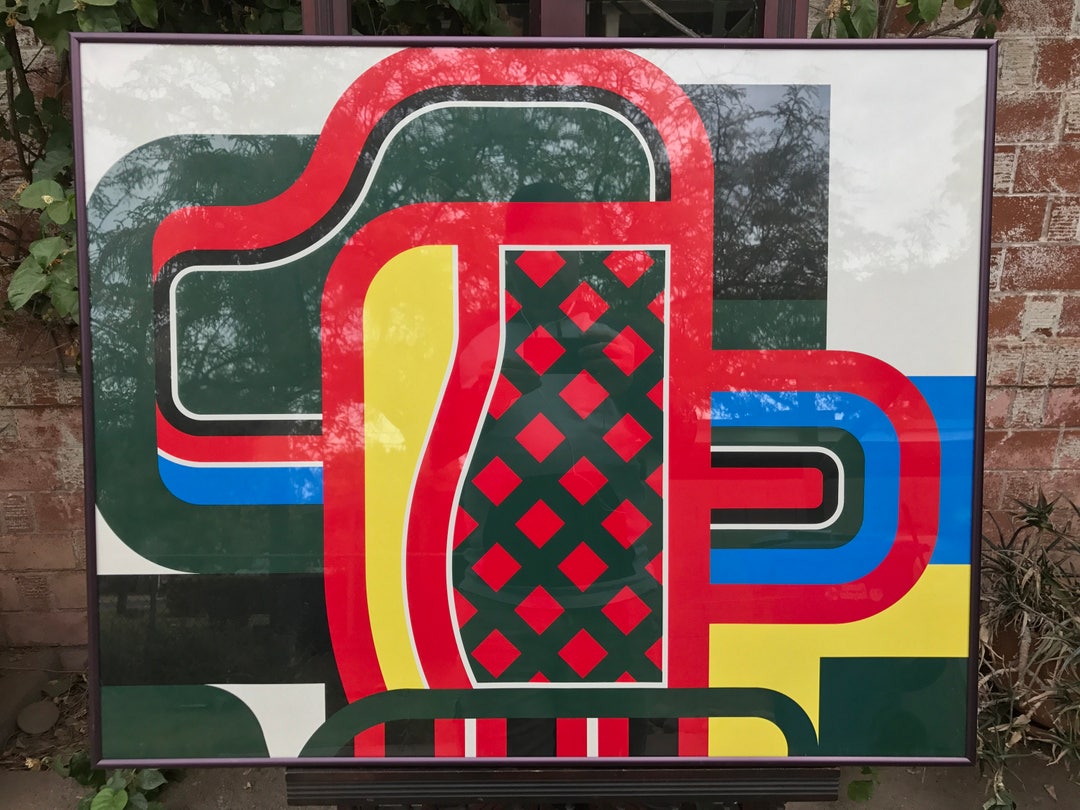 Vintage Abstract Post Modern Pop Art Colorful Framed Lithograph - Etsy