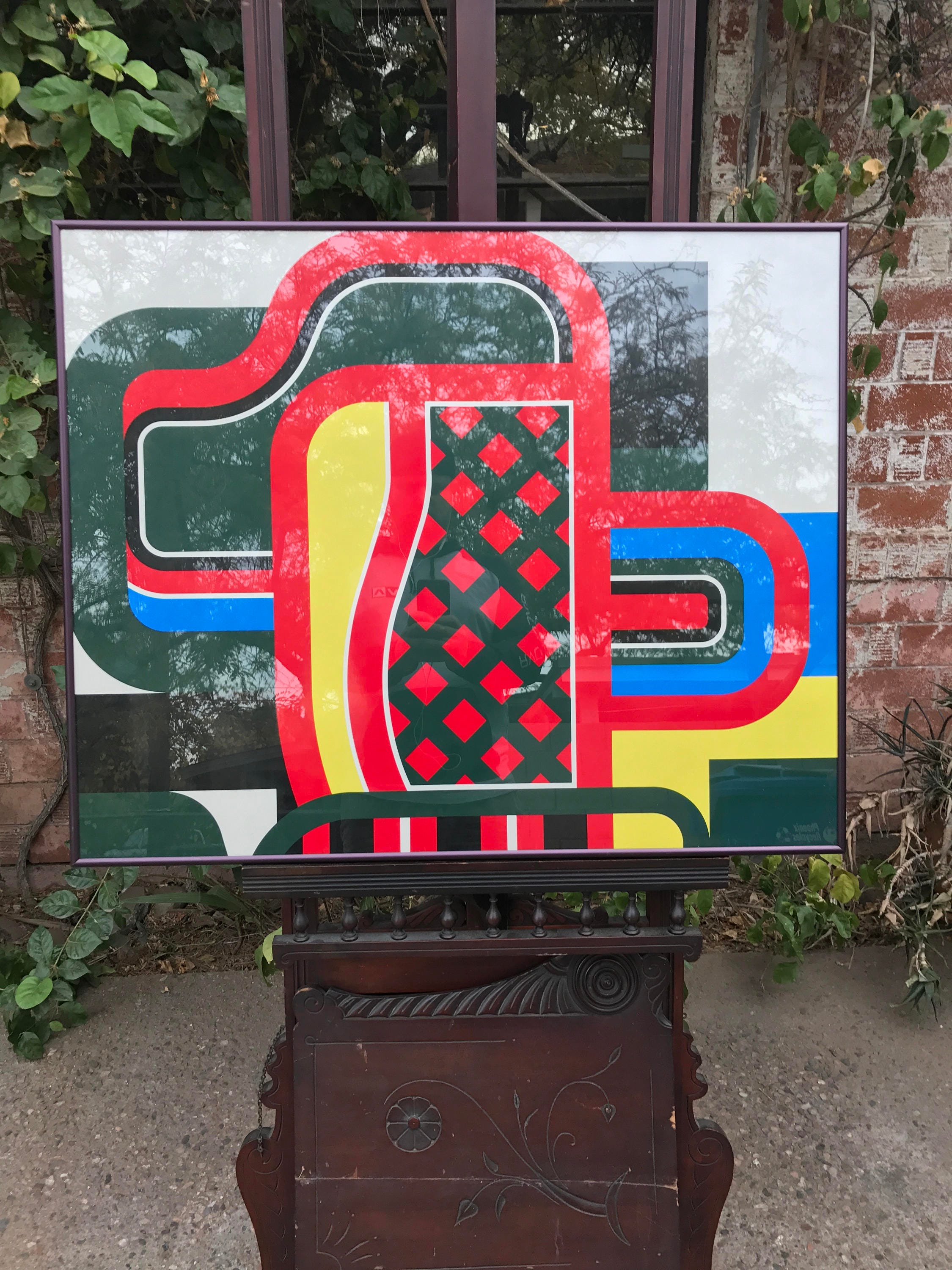 Vintage Abstract Post Modern Pop Art Colorful Framed Lithograph - Etsy