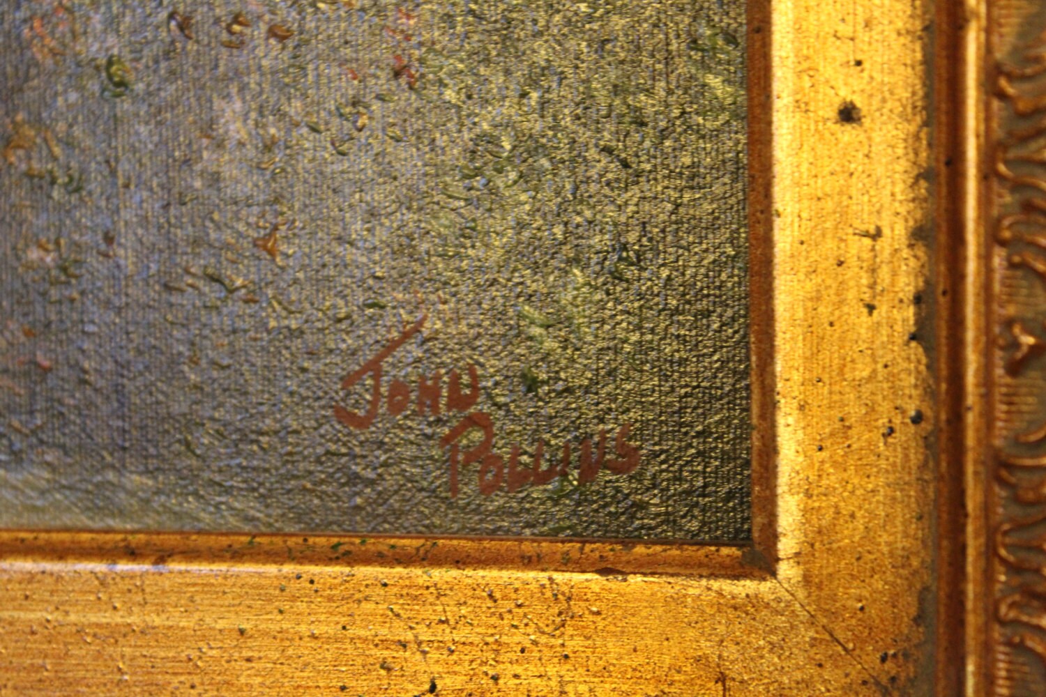 Original Landscape Painting by Listed Artist John Pollins (amer. 20th C ...