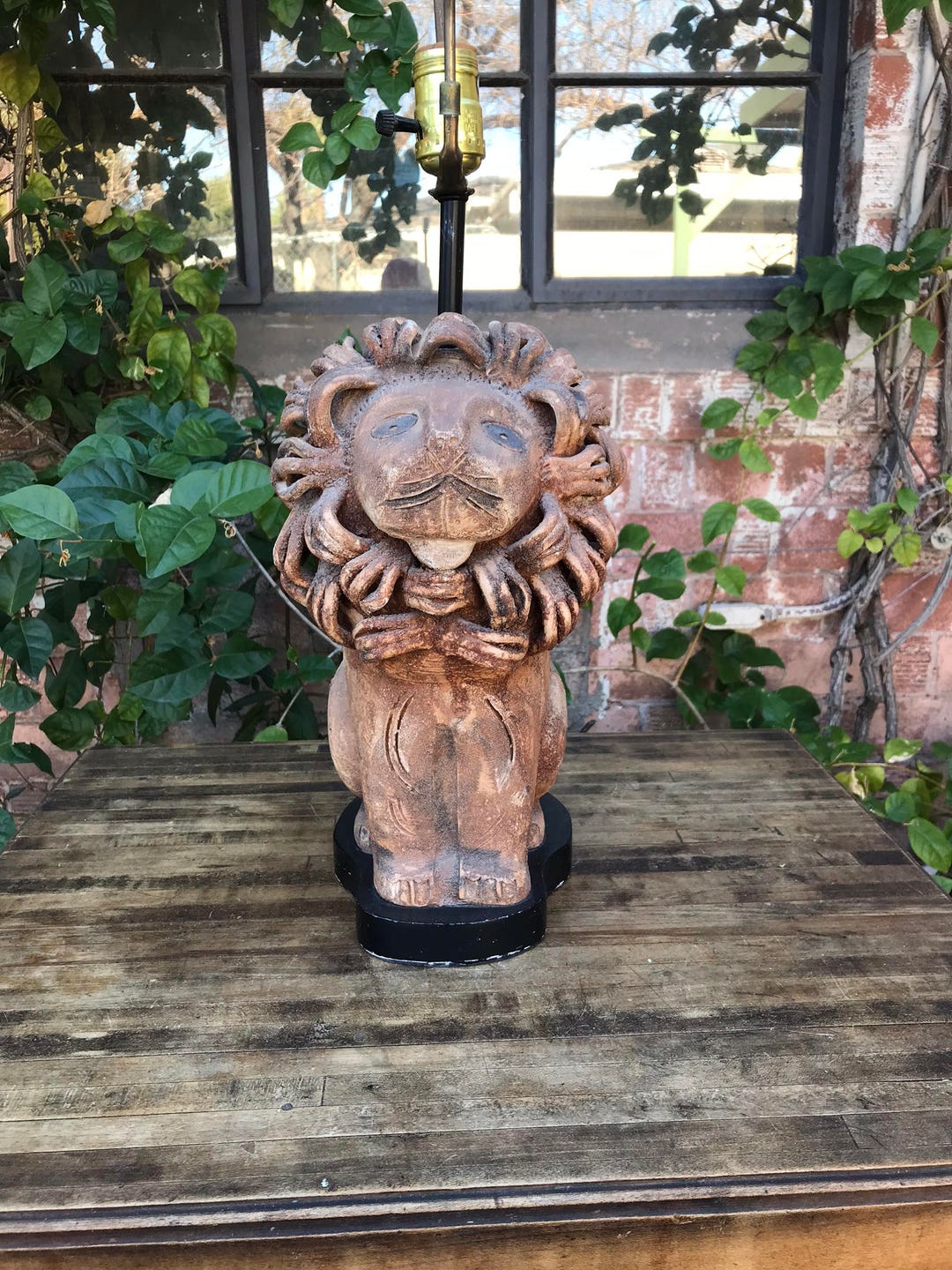 Rare Bitossi by Aldo Londi Ceramic Lion Lamp Manufactured by Morris ...