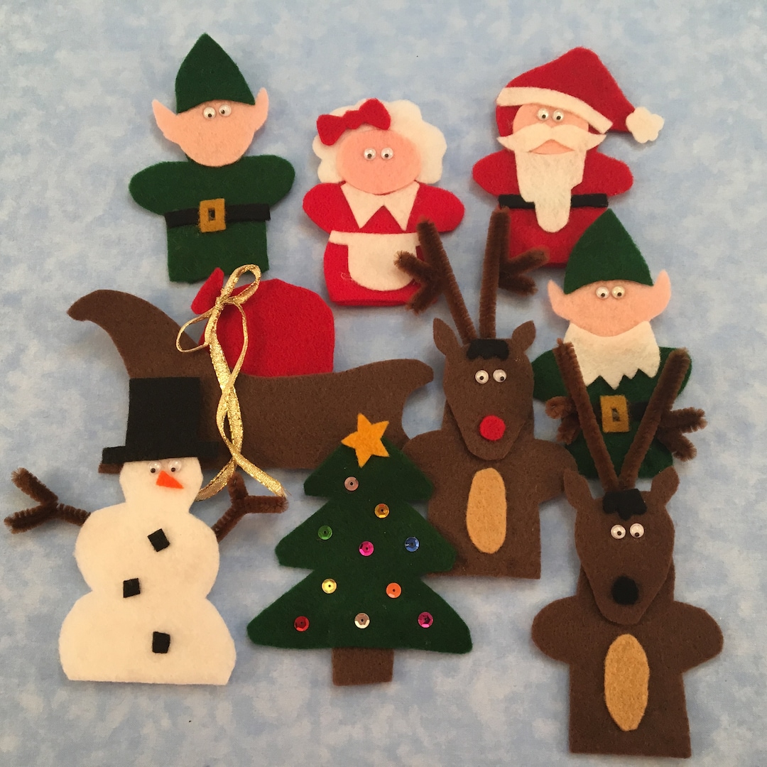 Felt Board Fun With Christmas Characters Like Santa and His Reindeer - Etsy