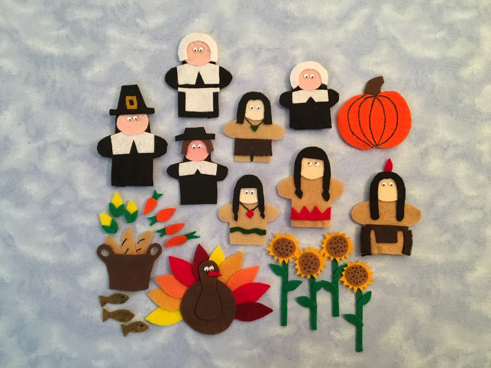 Finger Puppet PDF FILE Thanksgiving Characters - Etsy