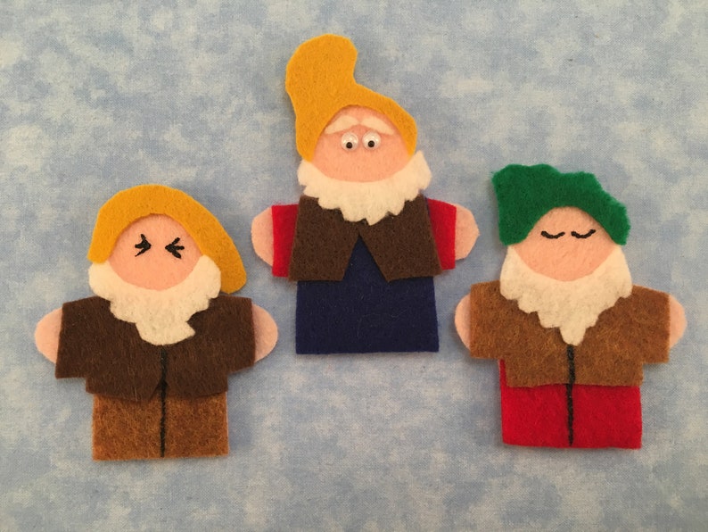 Finger Puppets-pdf File-snow White Characters 12 - Etsy