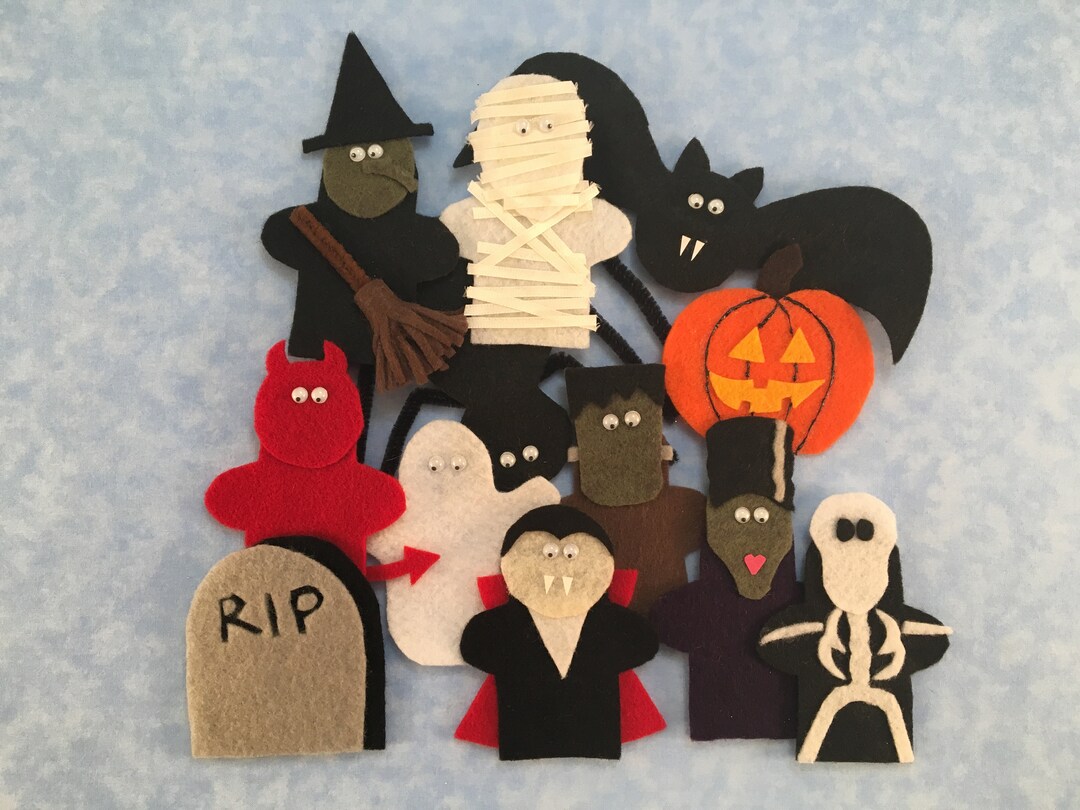Finger Puppets-pdf File Halloween Characters - Etsy
