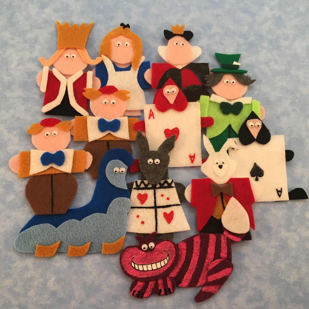 Finger Puppets-pdf File Alice in Wonderland Characters 12 - Etsy