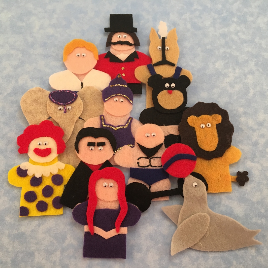 Finger Puppets-pdf File-circus Characters 12 - Etsy