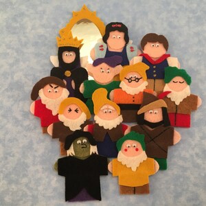Finger Puppets-pdf File-snow White Characters 12 - Etsy