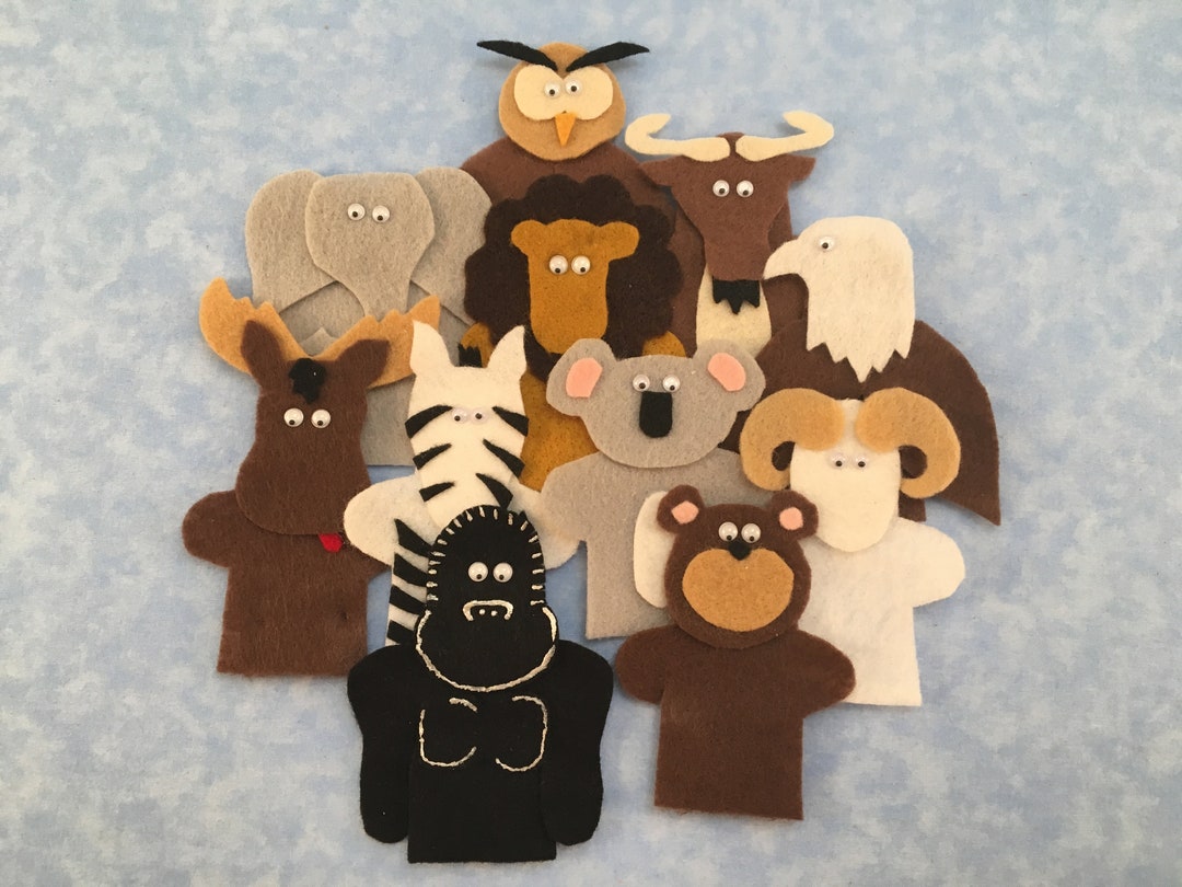 Finger Puppet Patterns - Zoo Animals #1 (12) - PDF File Only - Etsy