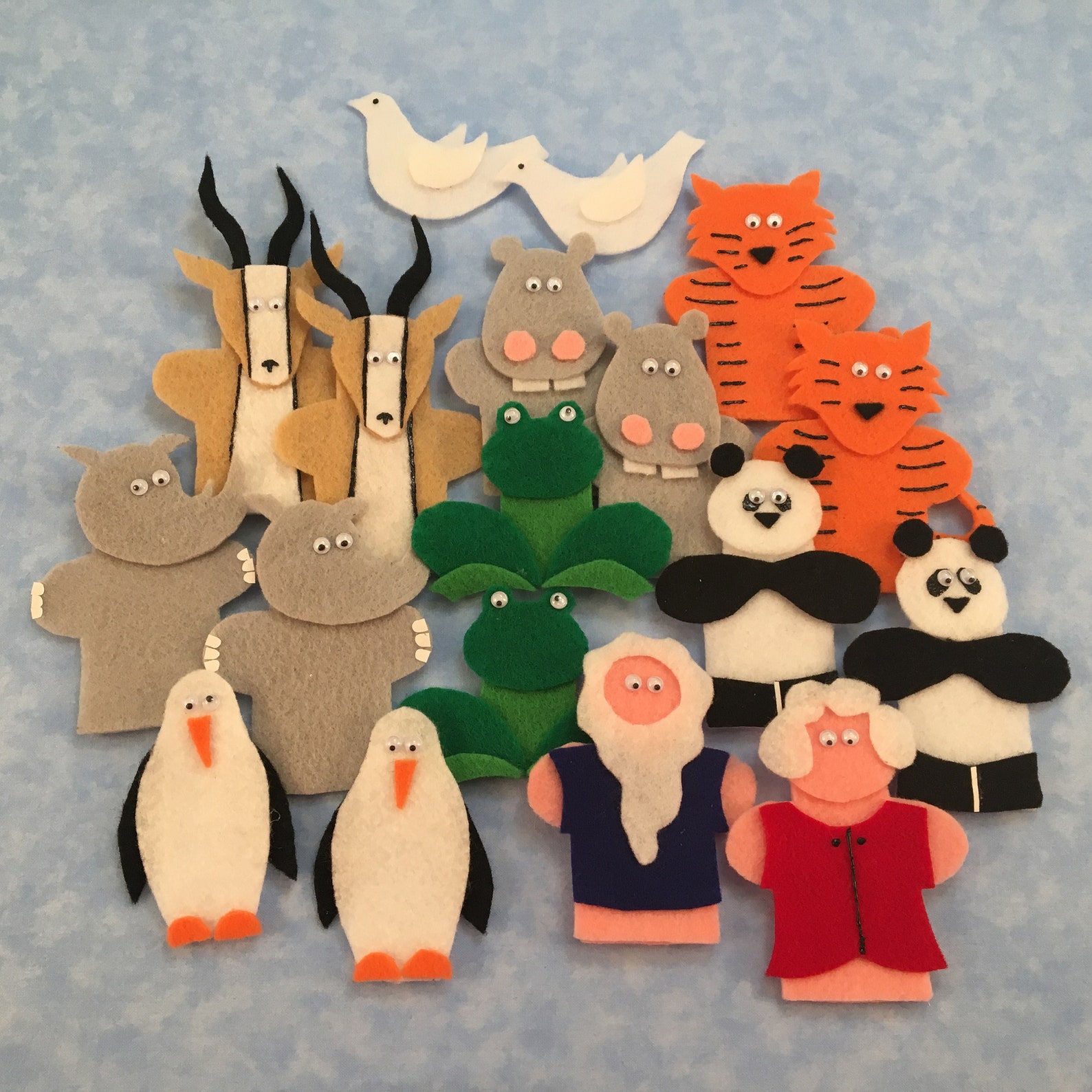 Finger Puppets-PDF File Noah's Ark Characters 9 - Etsy España