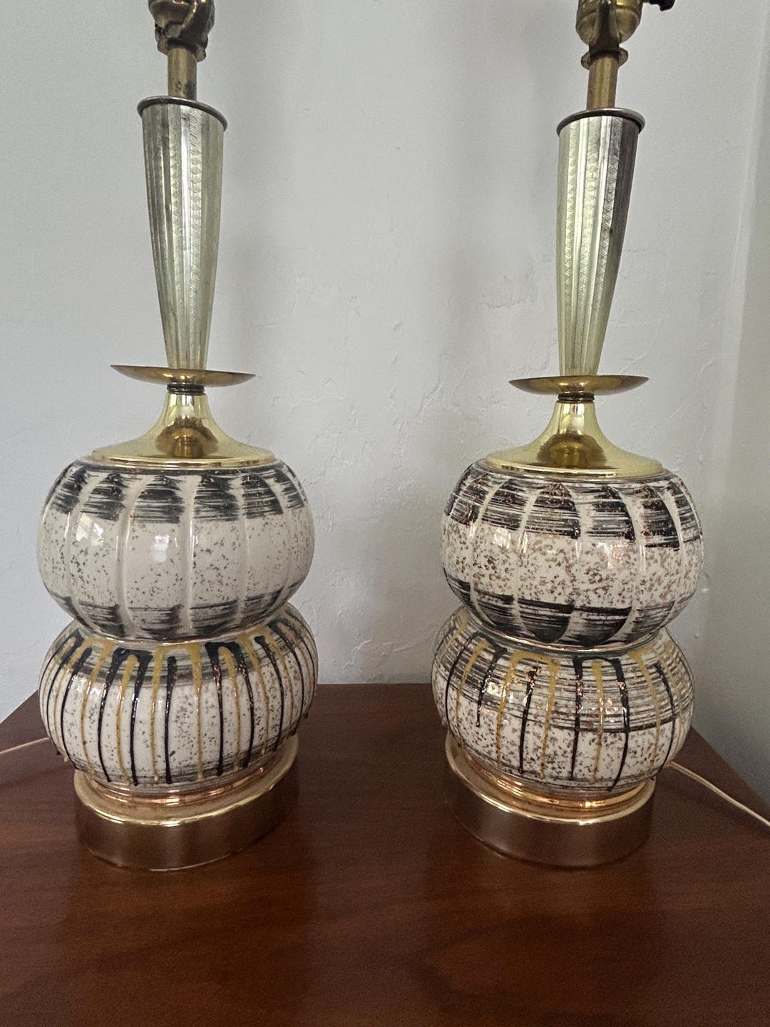 Mid Century Modern Ceramic Drip Lamps - Etsy