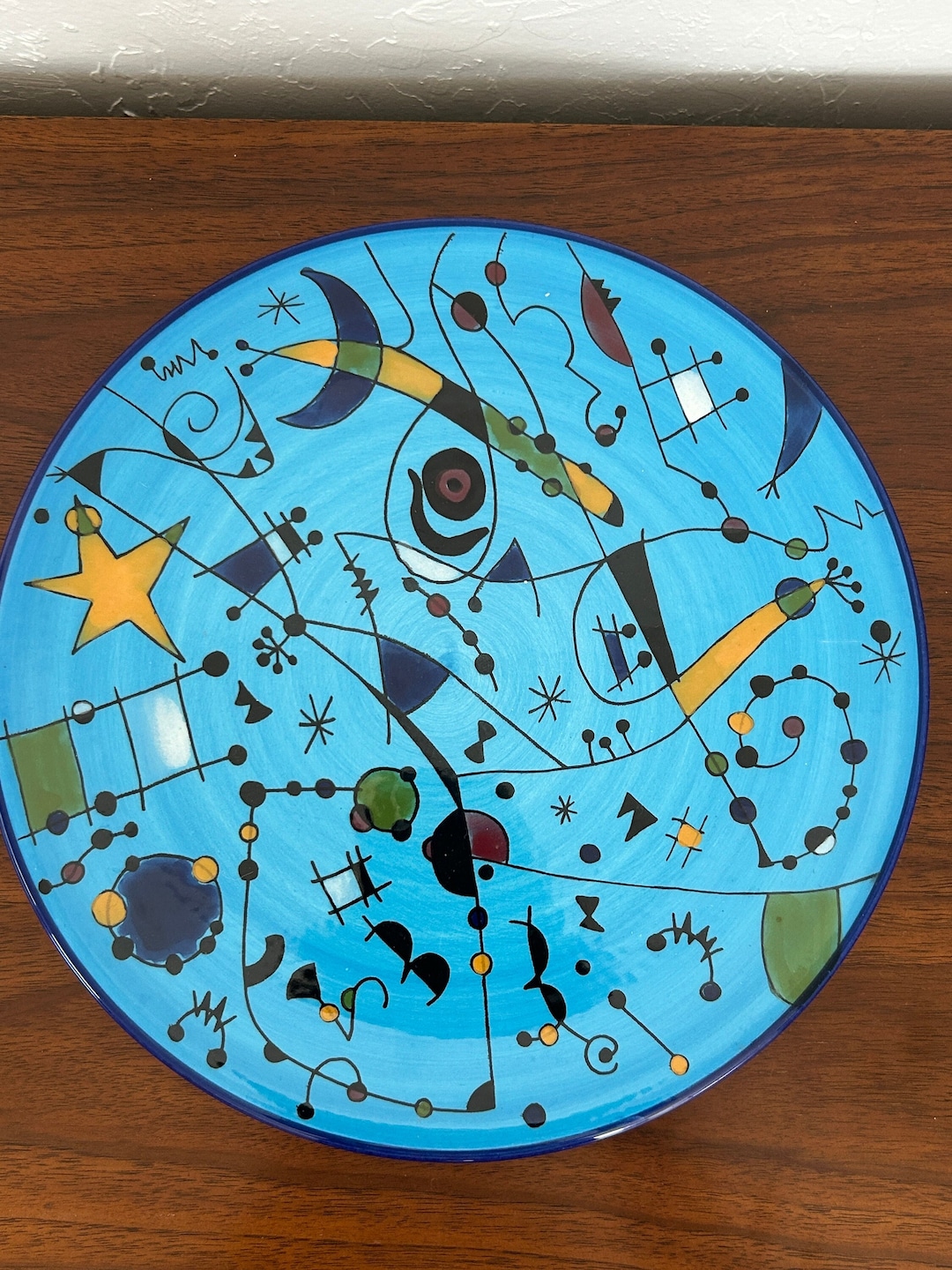 Creamar Miro Abstract Plate - Etsy