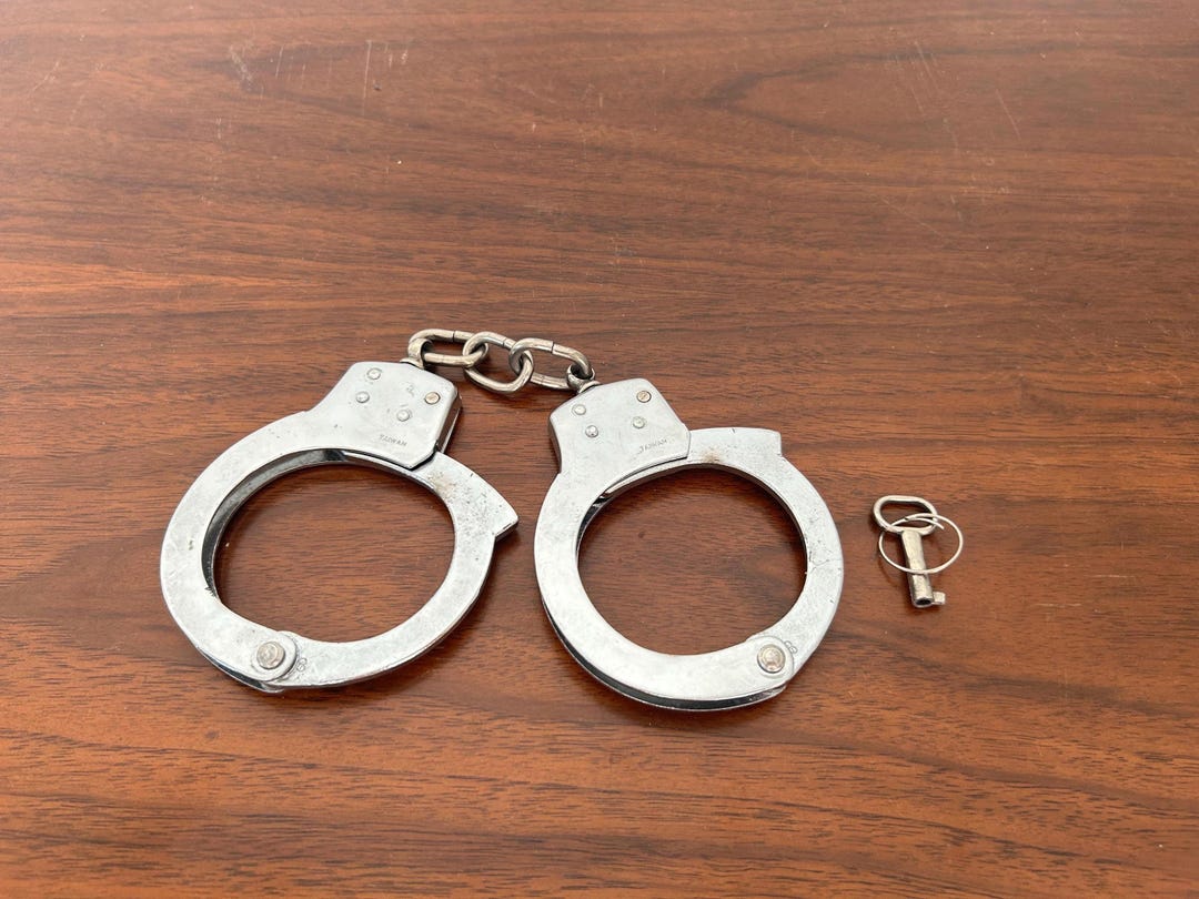 Vintage Chrome Handcuffs With Key. - Etsy