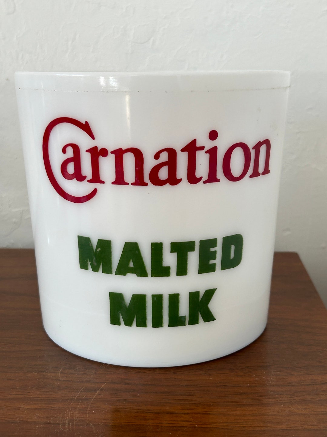 Carnation Malted Milk Glass Container - Etsy