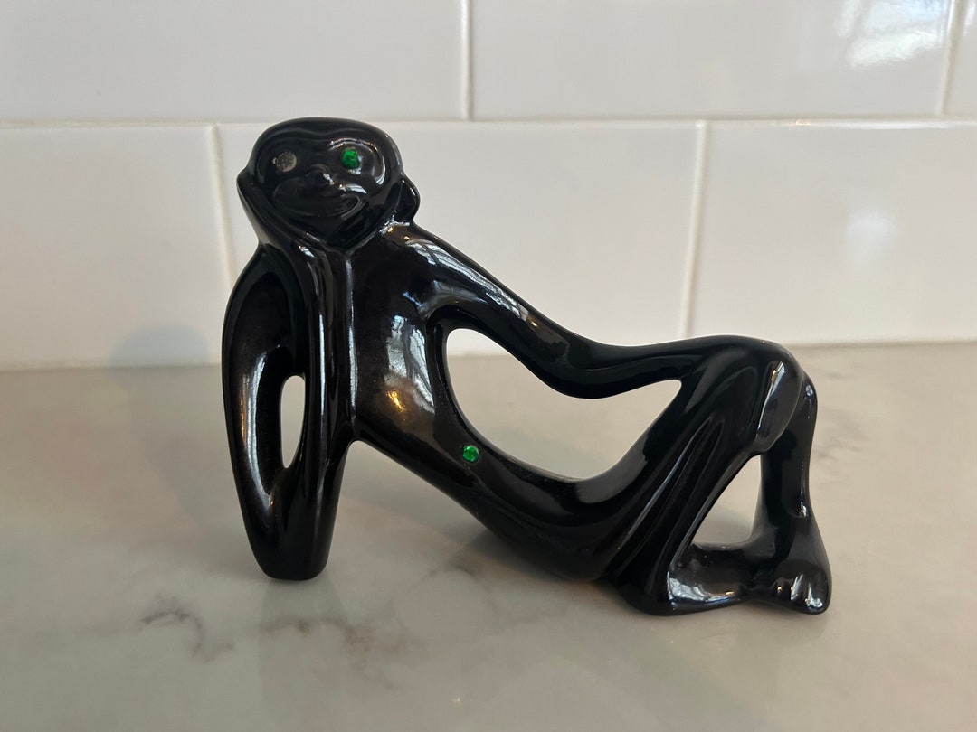 Vintage Jaru Reclining Monkey Figurine Porcelain With Jewels - Etsy