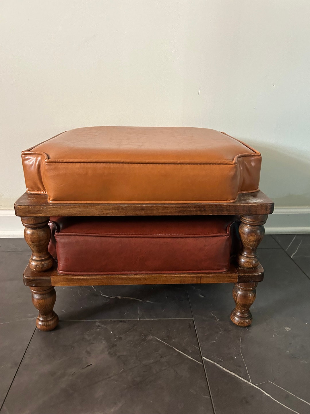 Pair of Vintage Mid Century Ethan Allen Stacking Footstools - Etsy