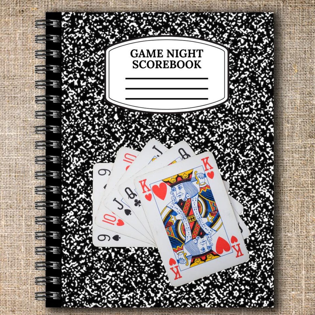 Game Night Score Book, Composition, Card Player Gift, Game Gift Journal ...