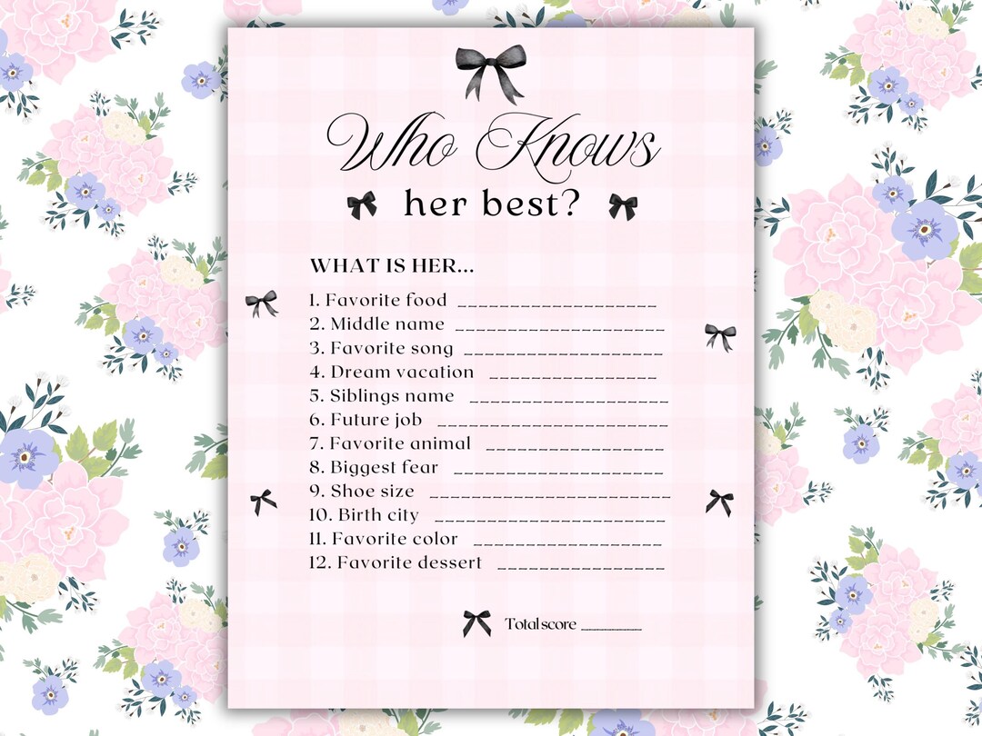 Coquette Game | Who Knows the Birthday Girl Best? | Girls Birthday ...