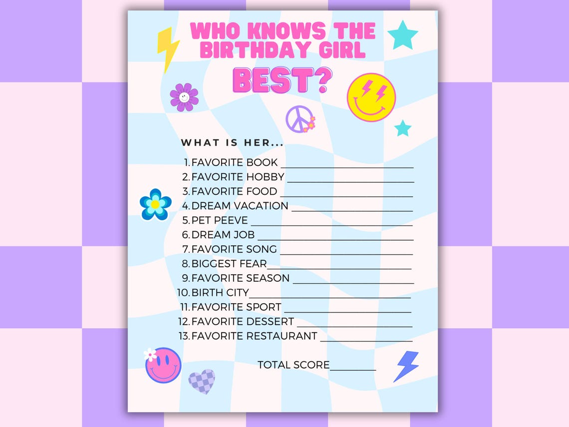 Preppy Game | Who Knows the Birthday Girl Best? | Girls Birthday Party ...