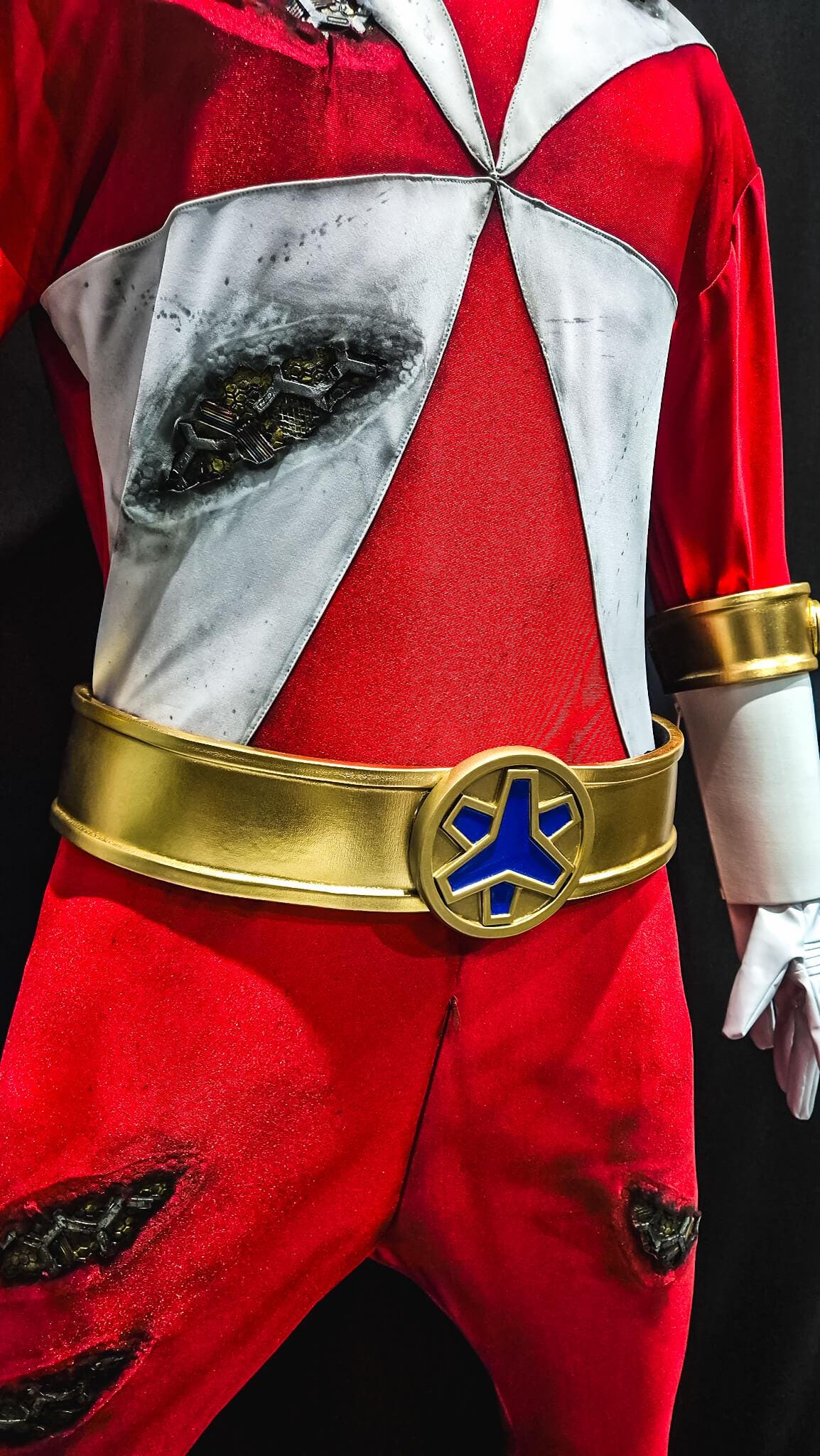 Red Lightspeed Rescue Power Ranger Costume Full Set BATTLE DAMAGED ...