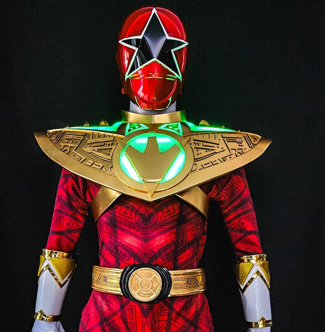 Red Zeo CUSTOM Power Ranger Full Body Set Costume Wearable Suit for ...