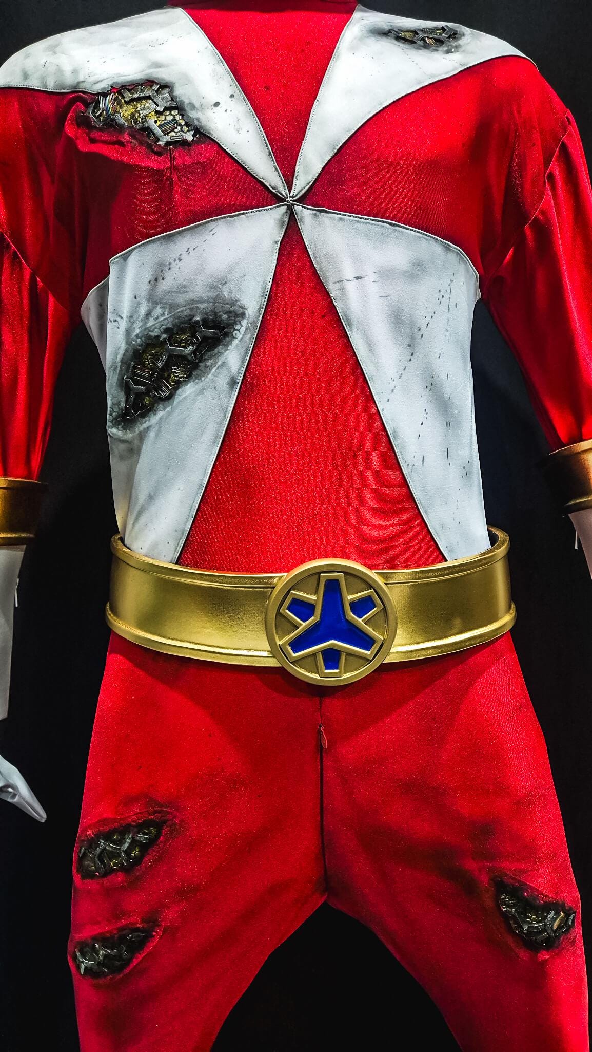 Red Lightspeed Rescue Power Ranger Costume Full Set BATTLE DAMAGED ...