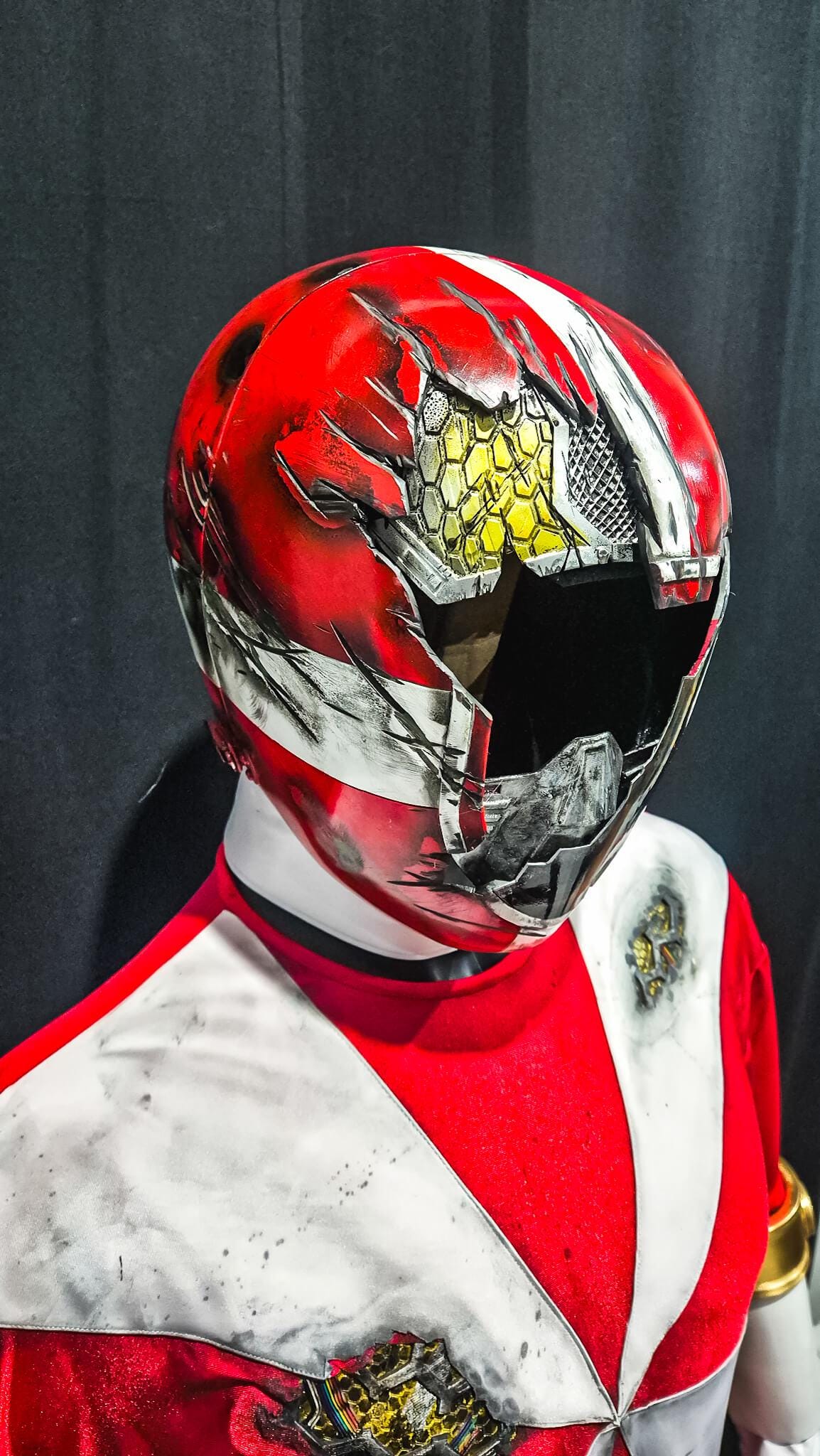 Red Lightspeed Rescue Power Ranger Costume Full Set BATTLE DAMAGED ...