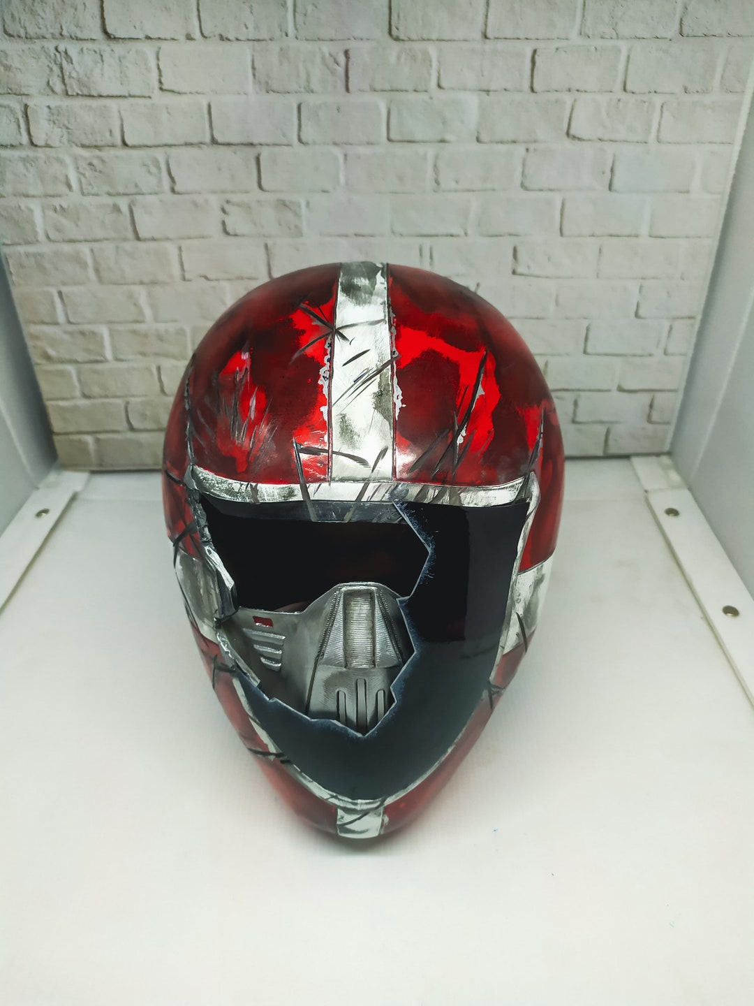 Red Lightspeed Rescue Power Ranger Helmet BATTLE DAMAGED VERSION - Etsy