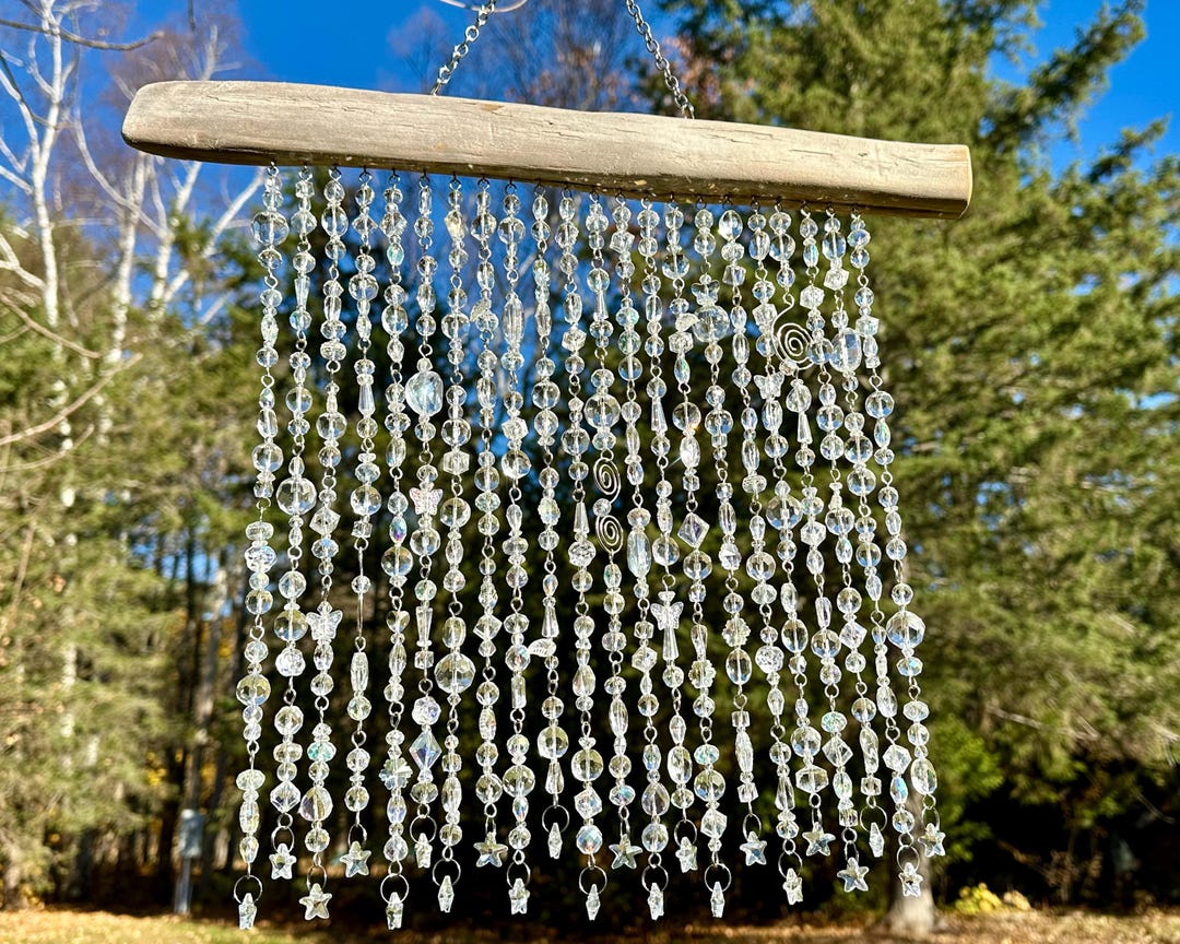 Crystal Glass Driftwood Suncatcher, Twinkly Clear Glass Window Curtain ...
