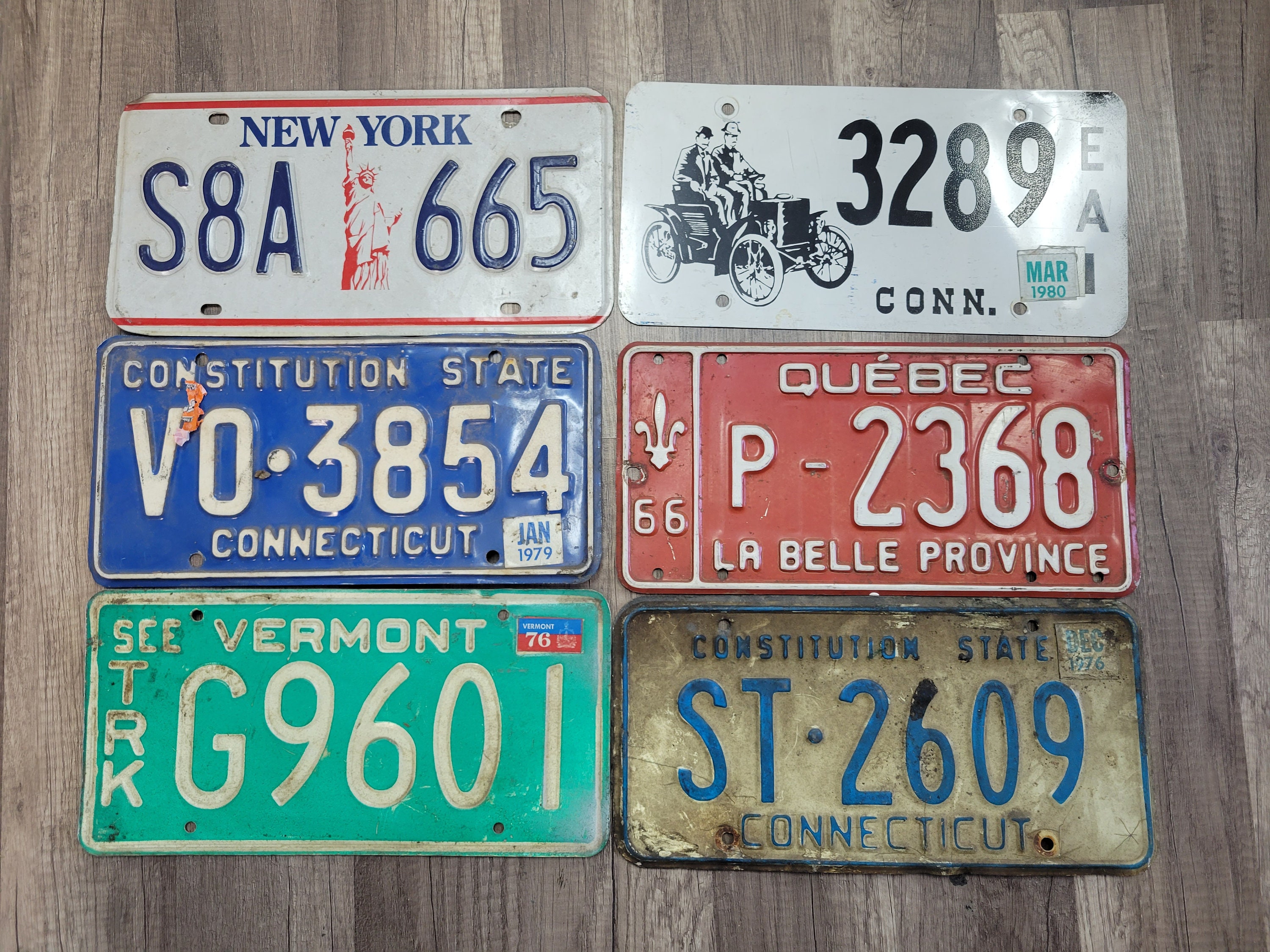Set of Six Vintage License Plates - Etsy