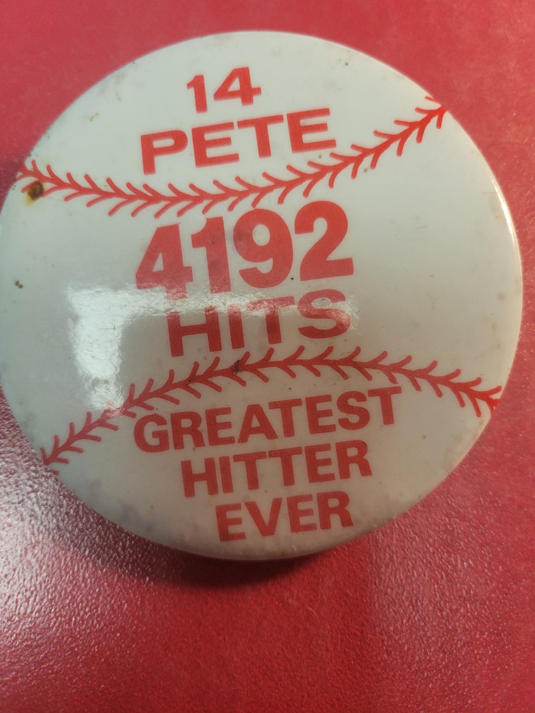 A Pete Rose Button "4192" Hits 1985, One of a Kind? Pin Back - Etsy
