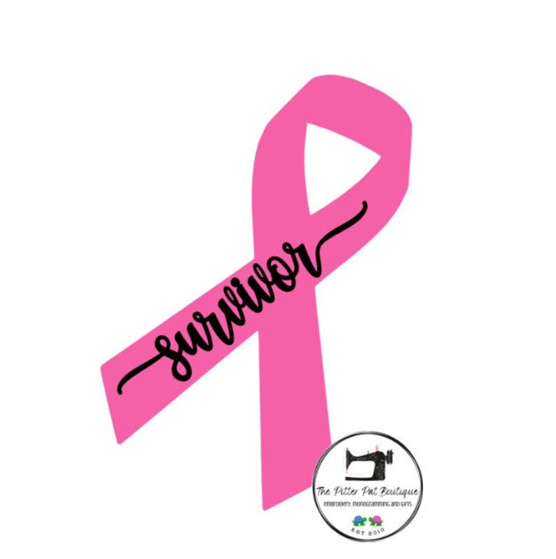 Breast Cancer Ribbon Survivor SVG - Etsy
