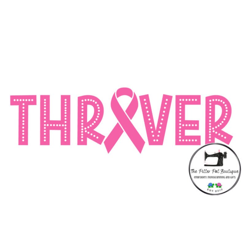 Breast Cancer Ribbon THRIVER SVG - Etsy