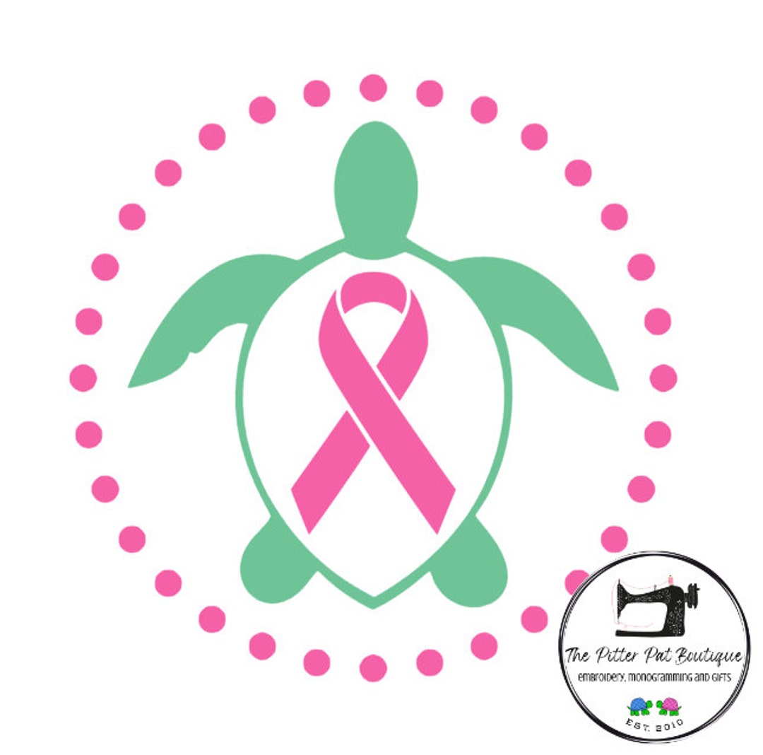 Breast Cancer Ribbon Sea Turtle SVG - Etsy