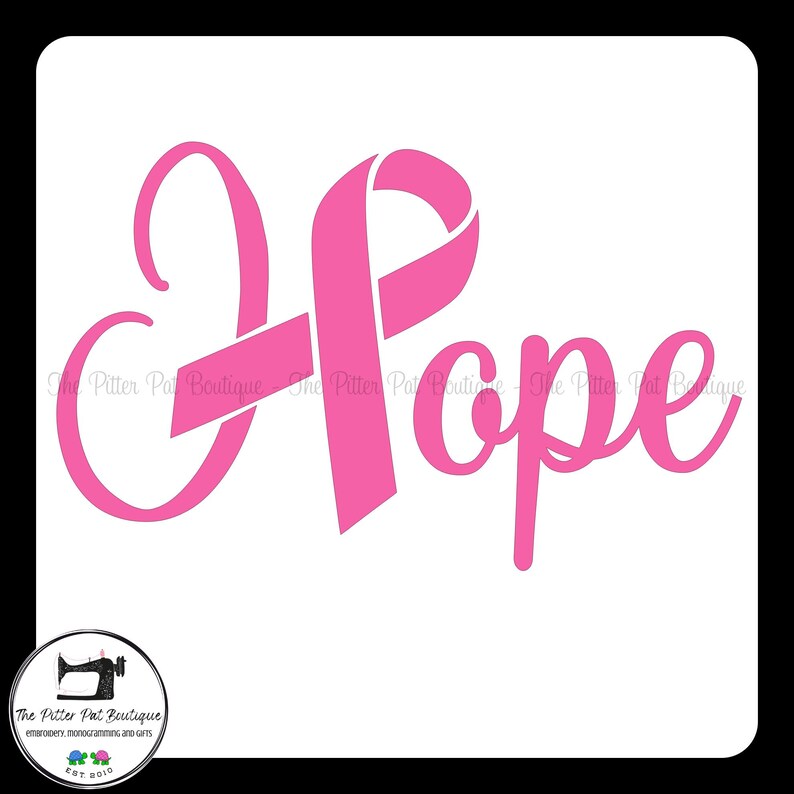 Breast Cancer Ribbon Hope SVG - Etsy
