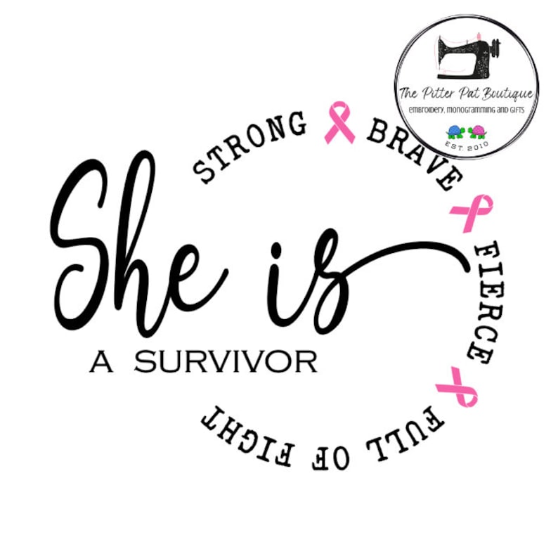 Breast Cancer Survivor SVG: Strong, Brave, Fierce (digital Download) - Etsy
