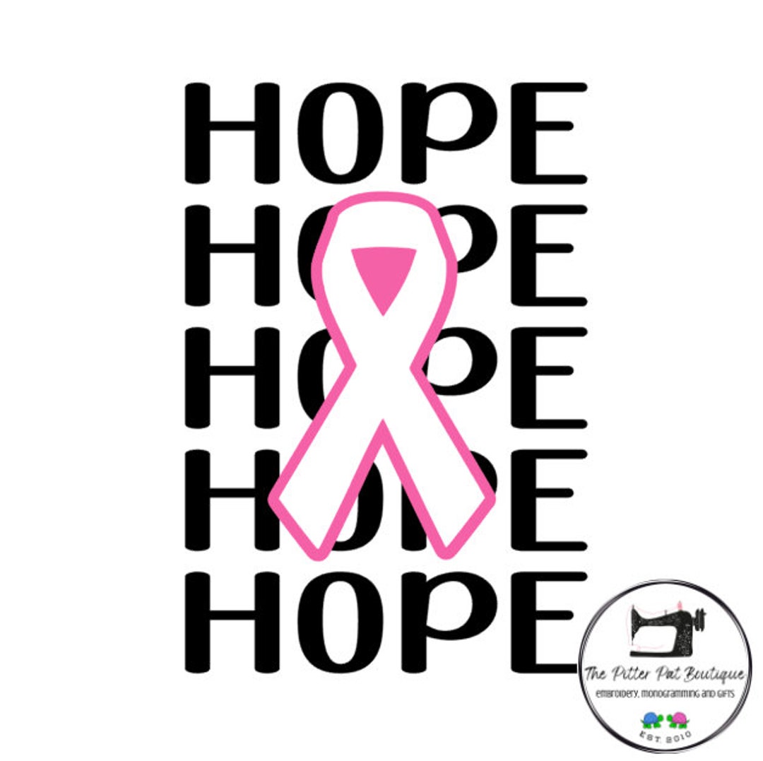 Breast Cancer Ribbon HOPE SVG - Etsy